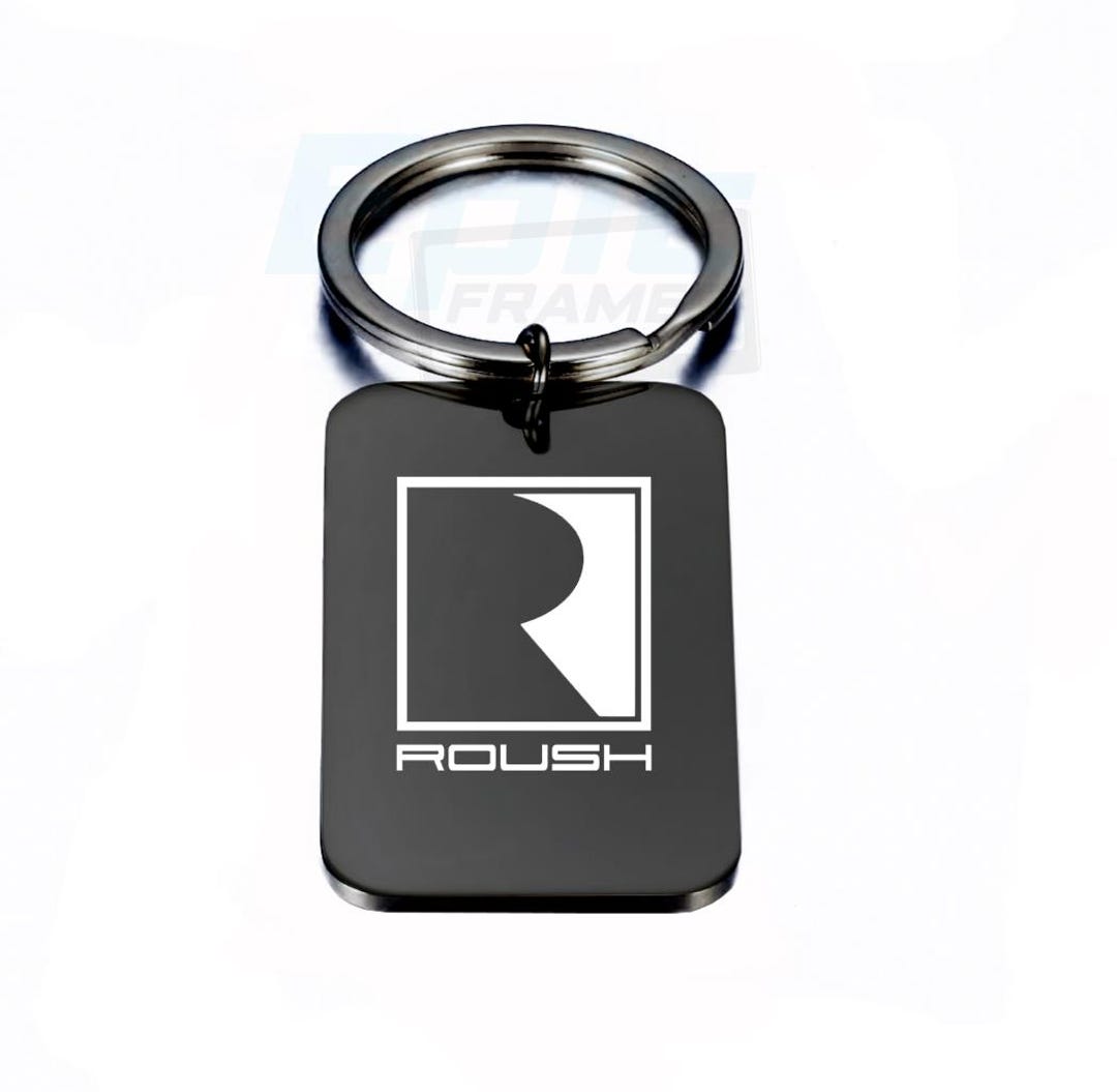 Roush Mustang / F150 Truck Key Chain Premium Engraved Black Premium ...