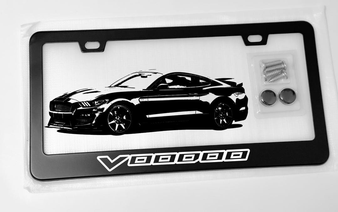 Voodoo 5.2L GT350 License Plate Frame Black Metal Fits Shelby GT350 - Etsy