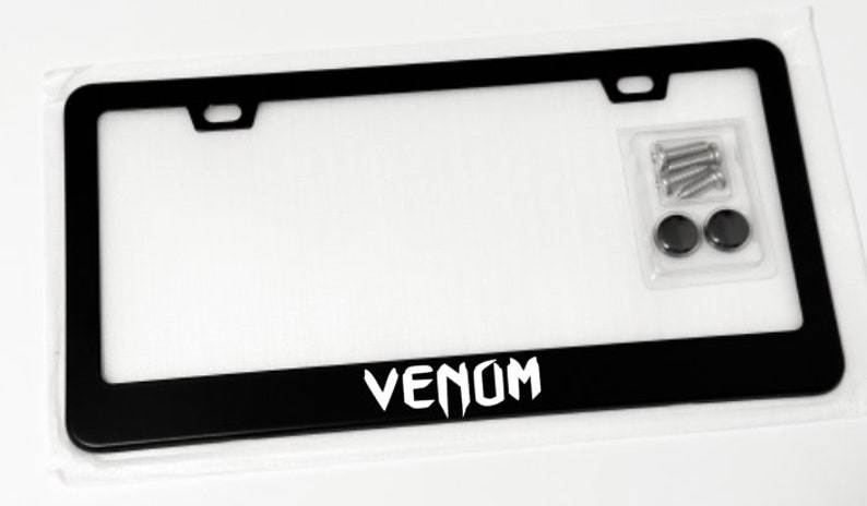 Venom Black Premium Metal License Plate Frame With Screws and Caps - Etsy