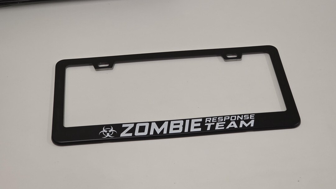 Zombie Response Team License Plate Frame Premium Black Metal - Etsy