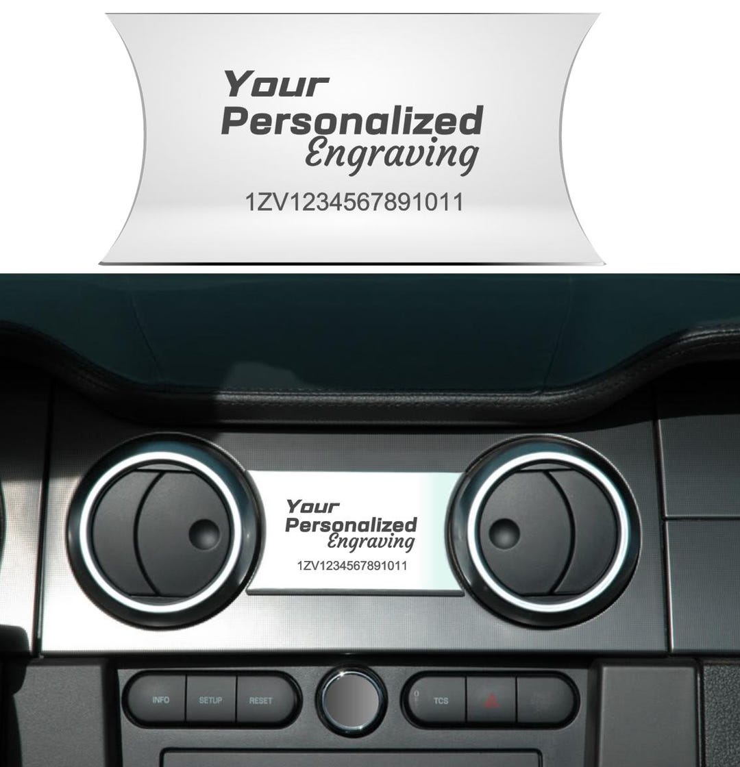 2.5x4.30 IN Engraved Dash Plaque Custom Fit for 05-09 Mustang, GT ...