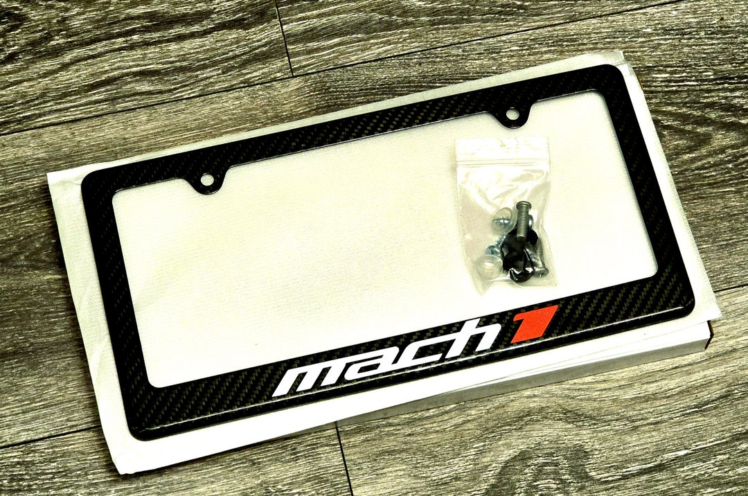Mach 1 Mustang License Plate Frame 100% Carbon Fiber With Screws and ...