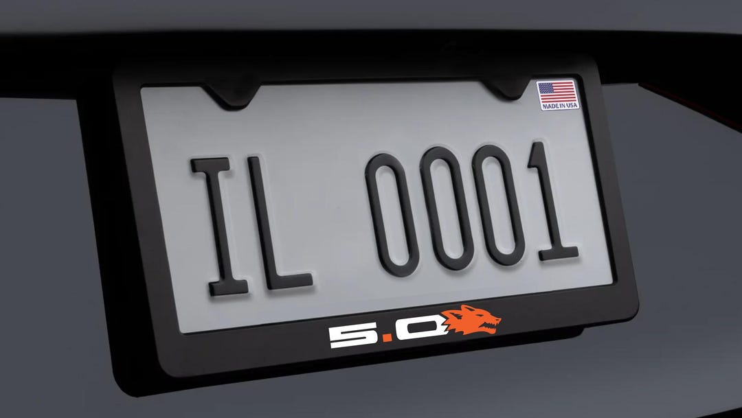 Orange Coyote 5.0 Mustang GT License Plate Fram Black Metal Coyote - Etsy