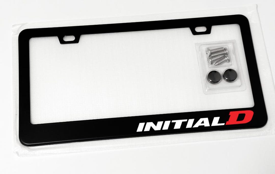 Ref JDM TOFU Shop INITIAL D License Plate Frame Black Metal With Screws ...
