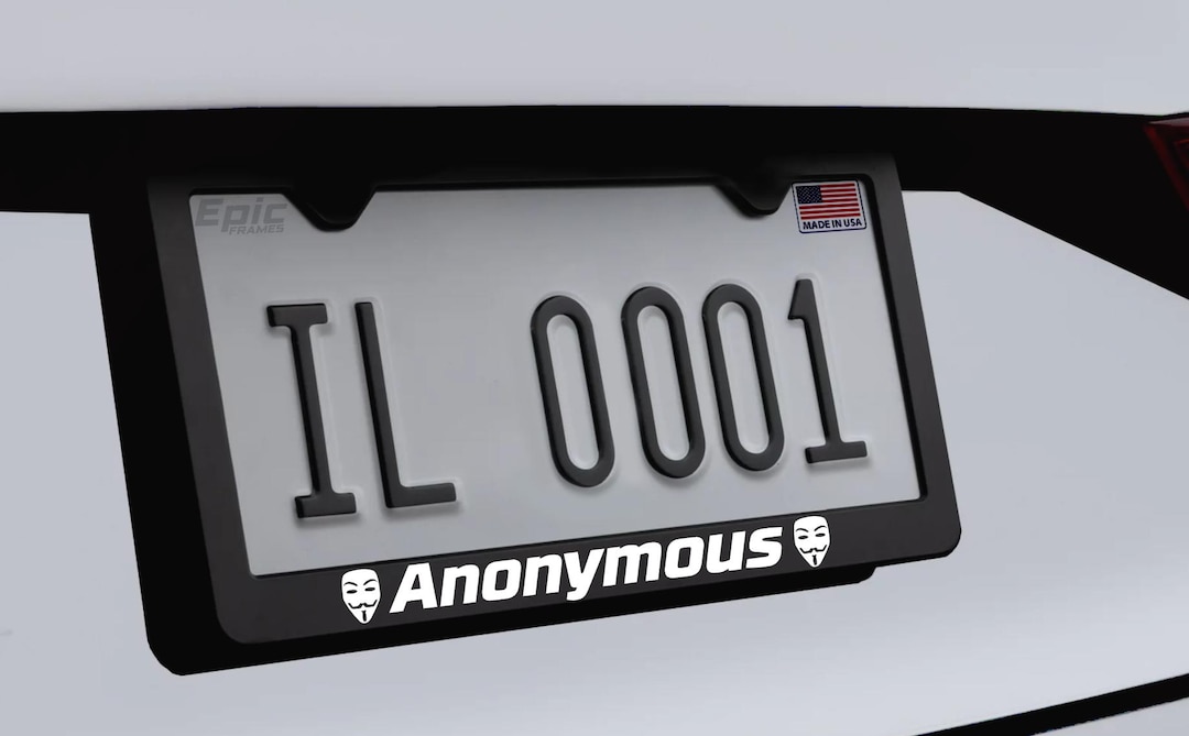 We Are Anonymous Guy Fawkes License Plate Frame Black Metal - Activist ...