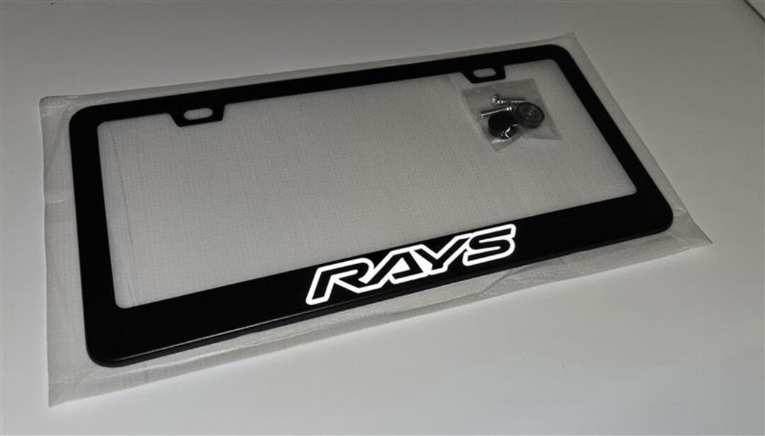 Rays Wheels Black Metal License Plate Frame With Screws and Caps - Etsy