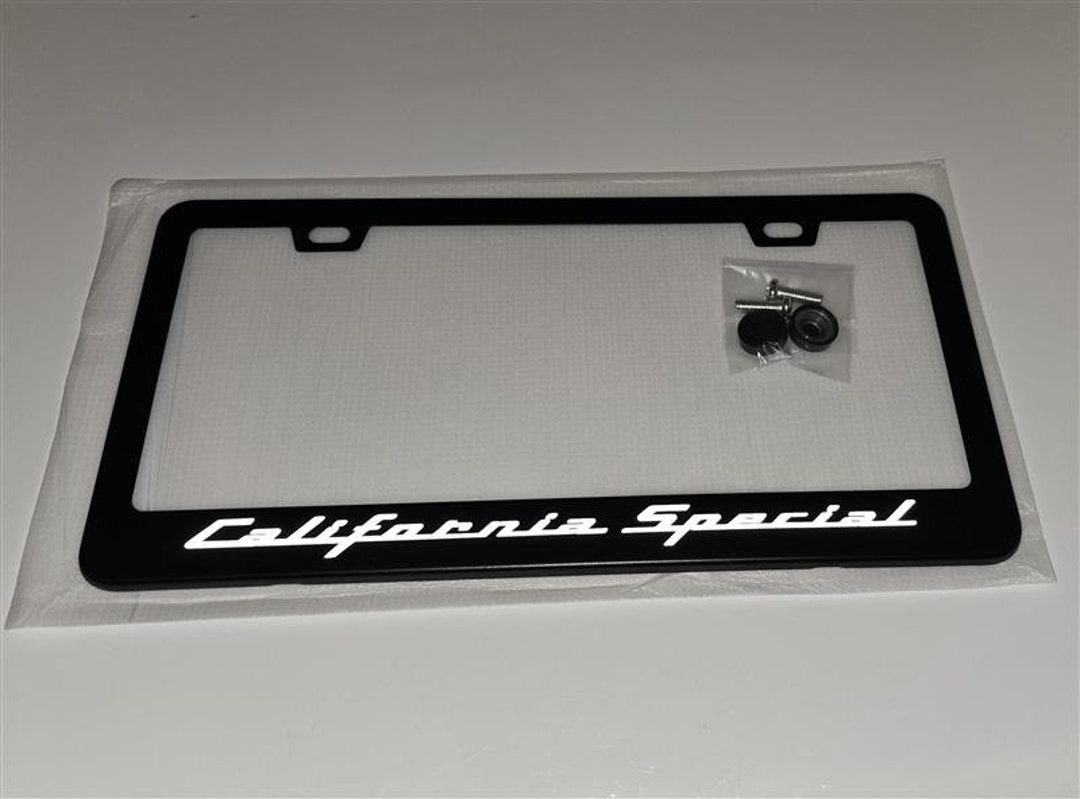 California Special Mustang Black Metal License Plate Frame With Screws ...