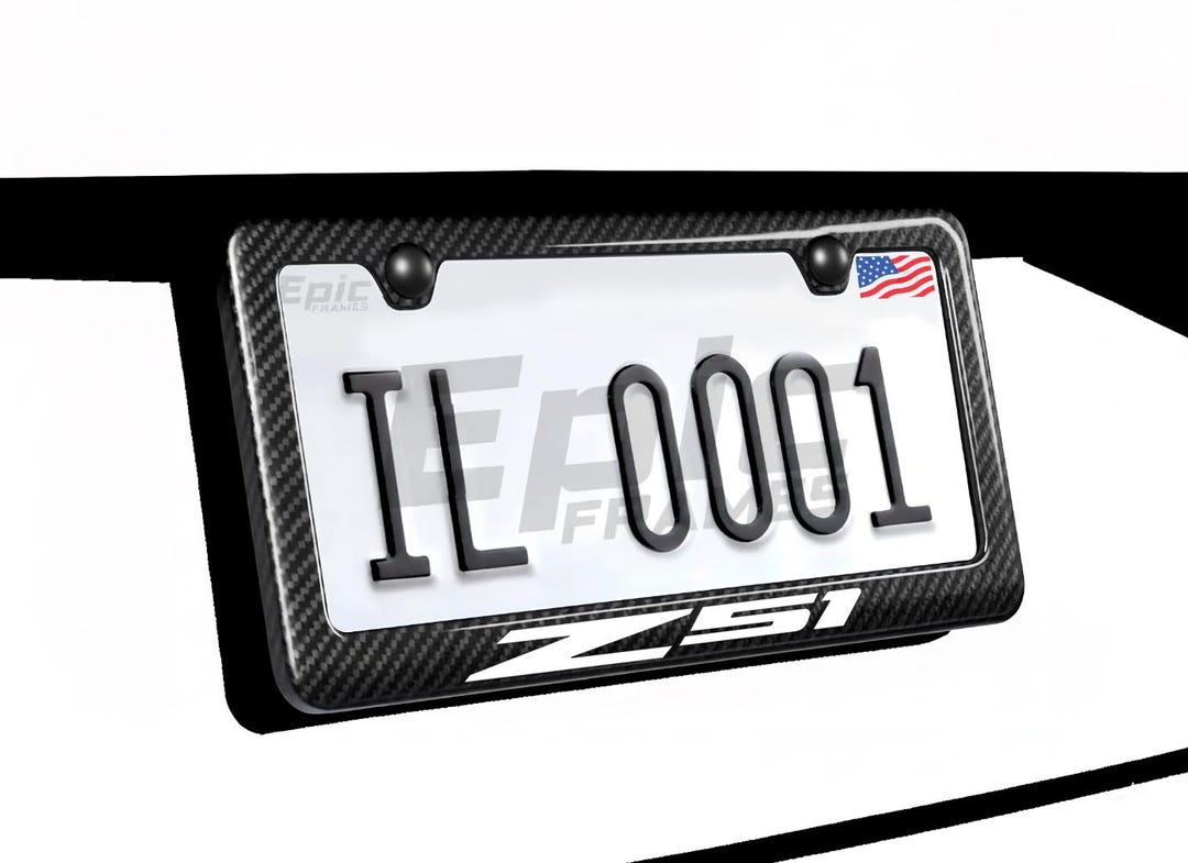 Z51 Corvette License Plate Frame Holder 100% Carbon Fiber - Etsy