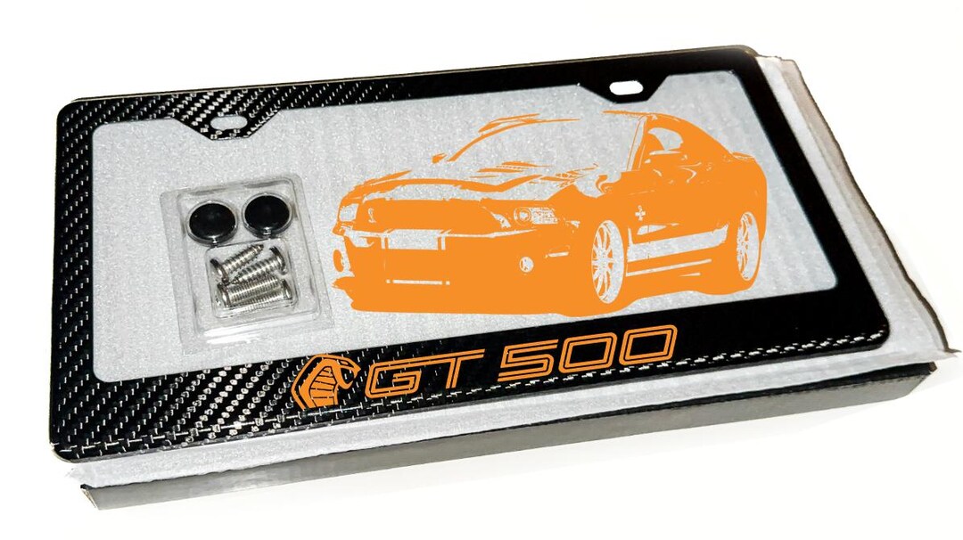 GT500 License Plate Frame Premium Actual Carbon Fiber With Screws ...