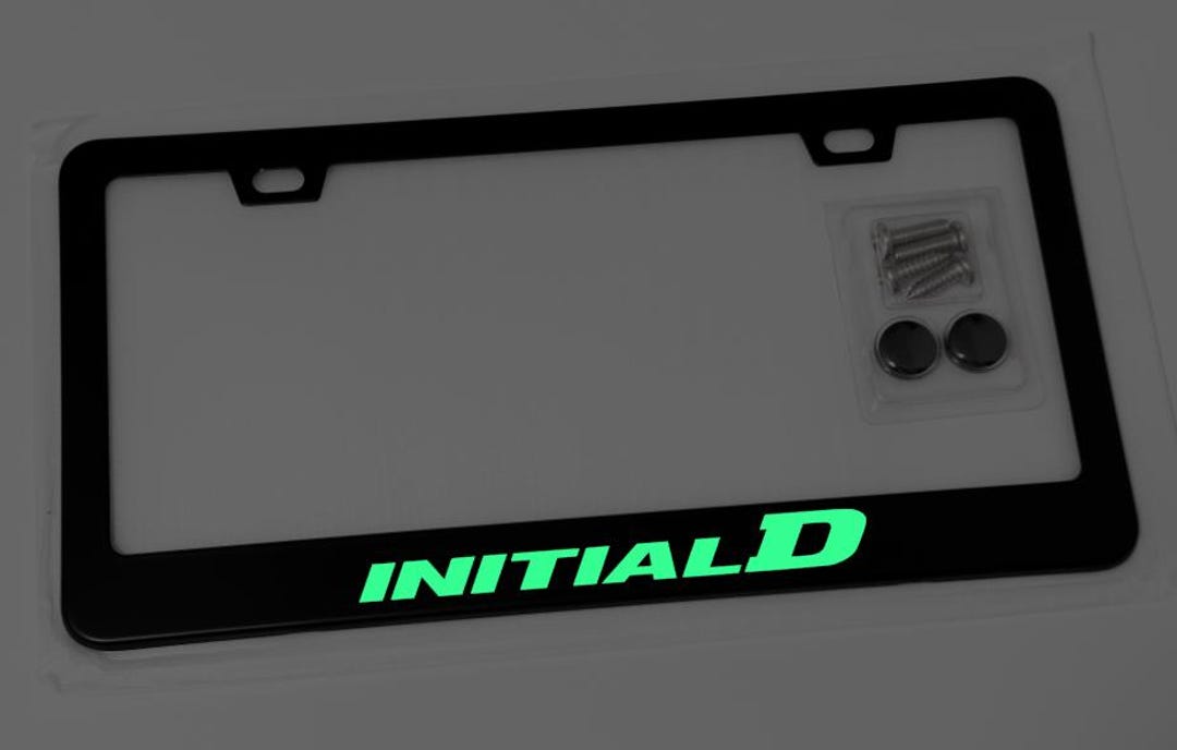 Glowing JDM TOFU Shop INITIAL D License Plate Frame Black Metal With ...