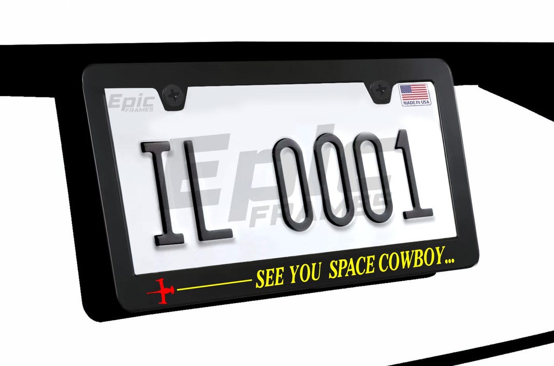 Swordfish See You Space Cowboy Stainless Steel License Plate Frame Red ...