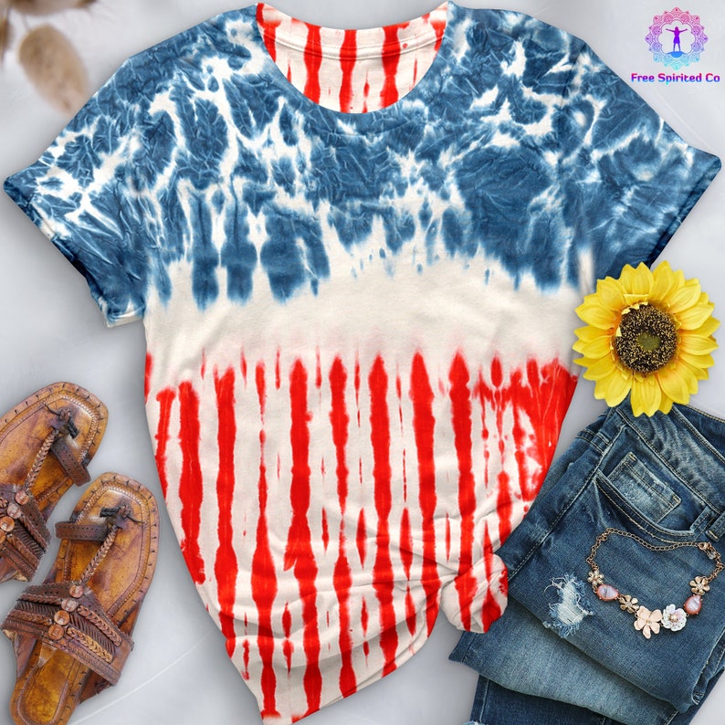 Flag Tie Dye Tee - Etsy