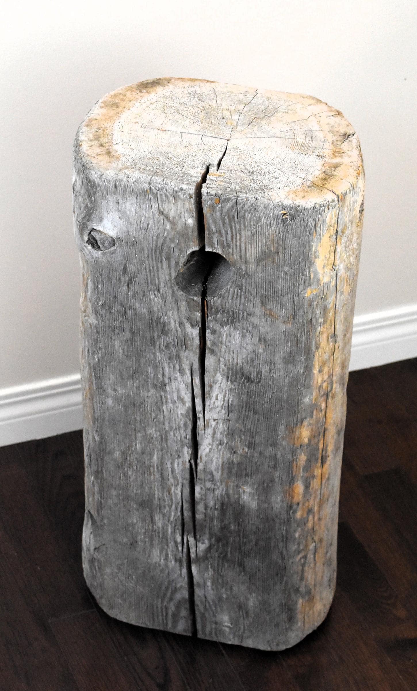 Log Boom Piece, Pedestal, Old Wood Block, Solid Reclaimed Wood ...
