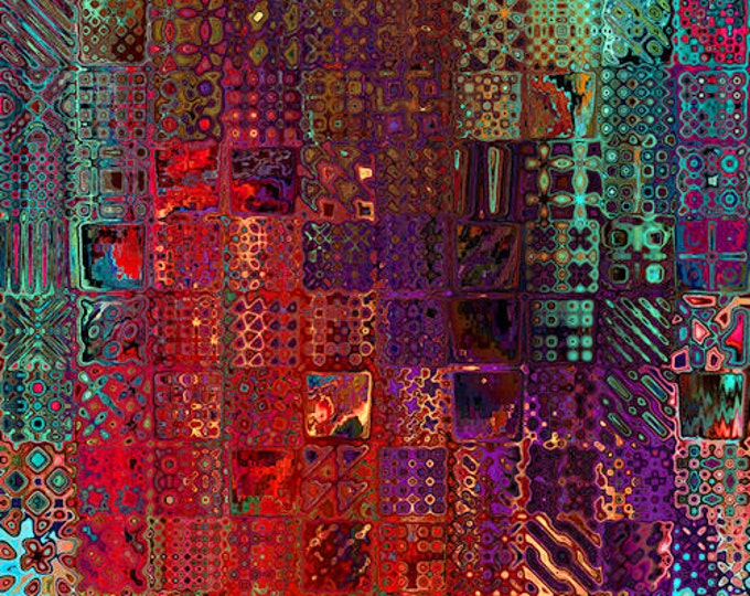 Hand Created Textile Art Fabric Large Panel Apparel Patchwork Squares ...