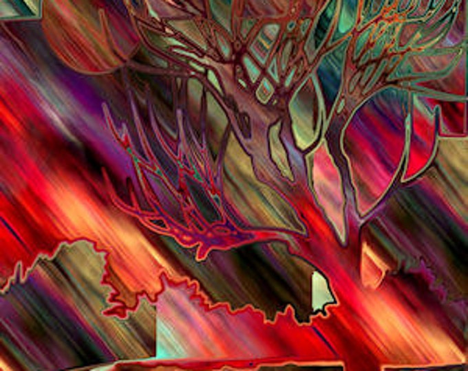 Artist Made Cotton Fabric Large Tree Panels Landscape Lake Fiber Art - Etsy