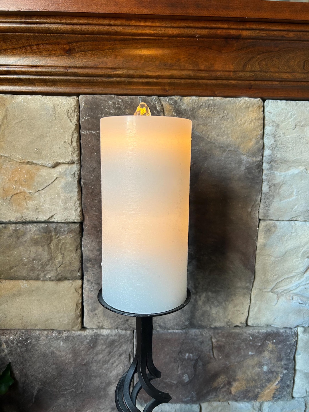 Fountain Candle White Light Runs on Water Gift Unique Remote Timer - Etsy