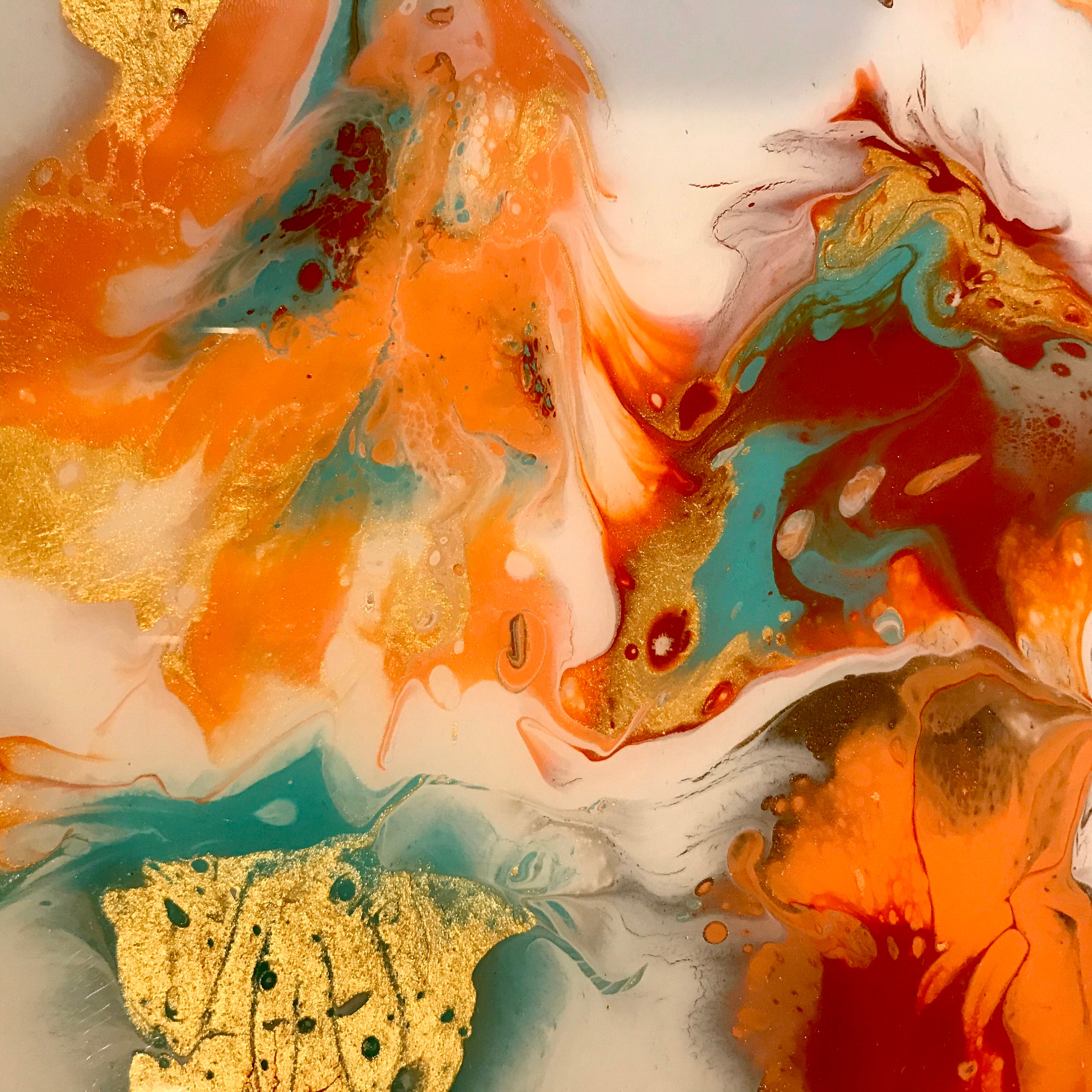 Trivet Bright Colorful Resin Handmade Ceramic Tile Coaster Painted ...