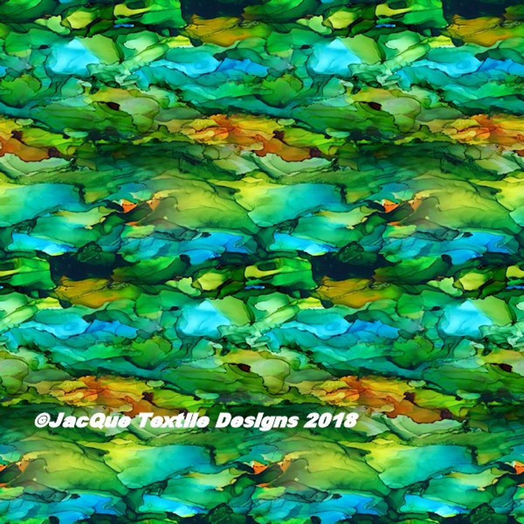 Blue Green Gold Handmade Artisan Textile Art Velvet Upholstery Fabric ...