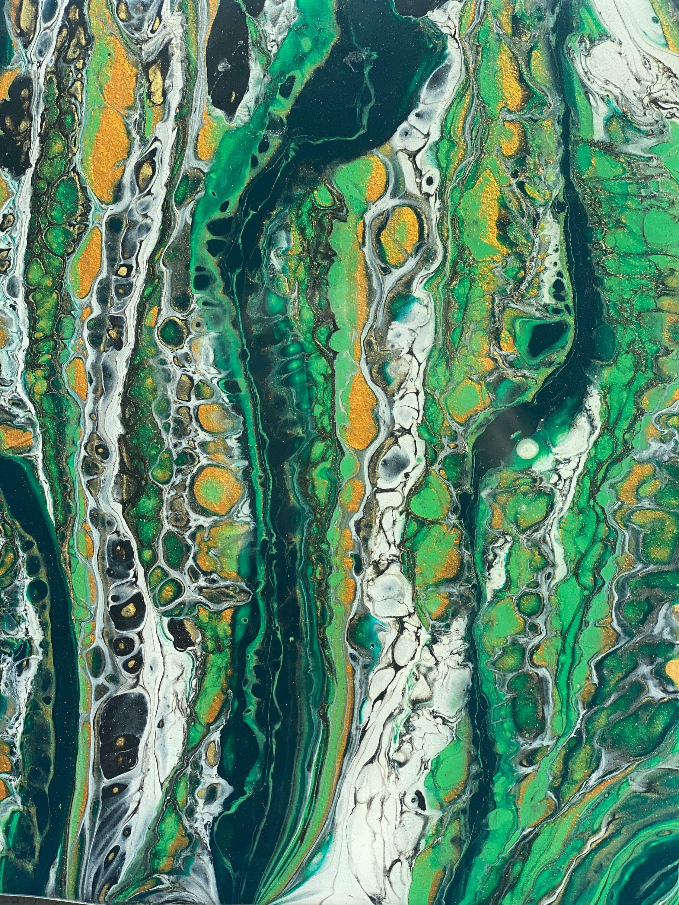 Tile Green Gold Trivet Handmade Resin Epoxy Copper Ceramic Tile Coaster ...