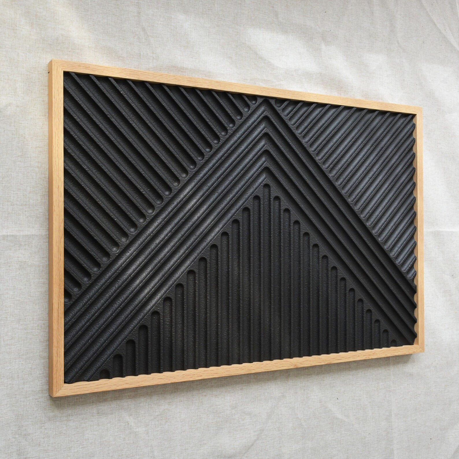 No. 04 Acoustic Diffuser Panel, Plaster Relief Art, Geometric Wall Art ...