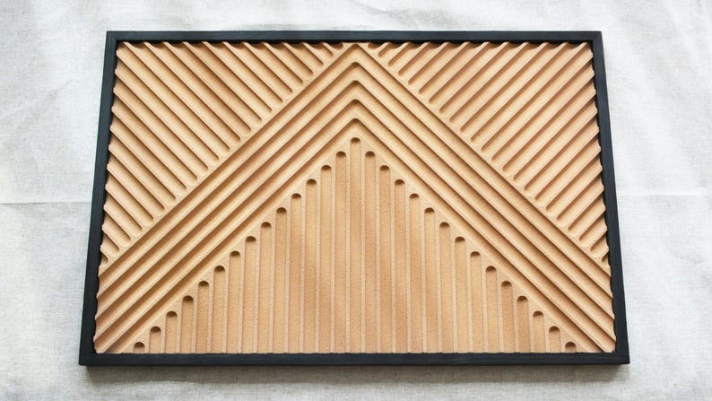 No. 04 Acoustic Diffuser Panel, Plaster Relief Art, Geometric Wall Art ...