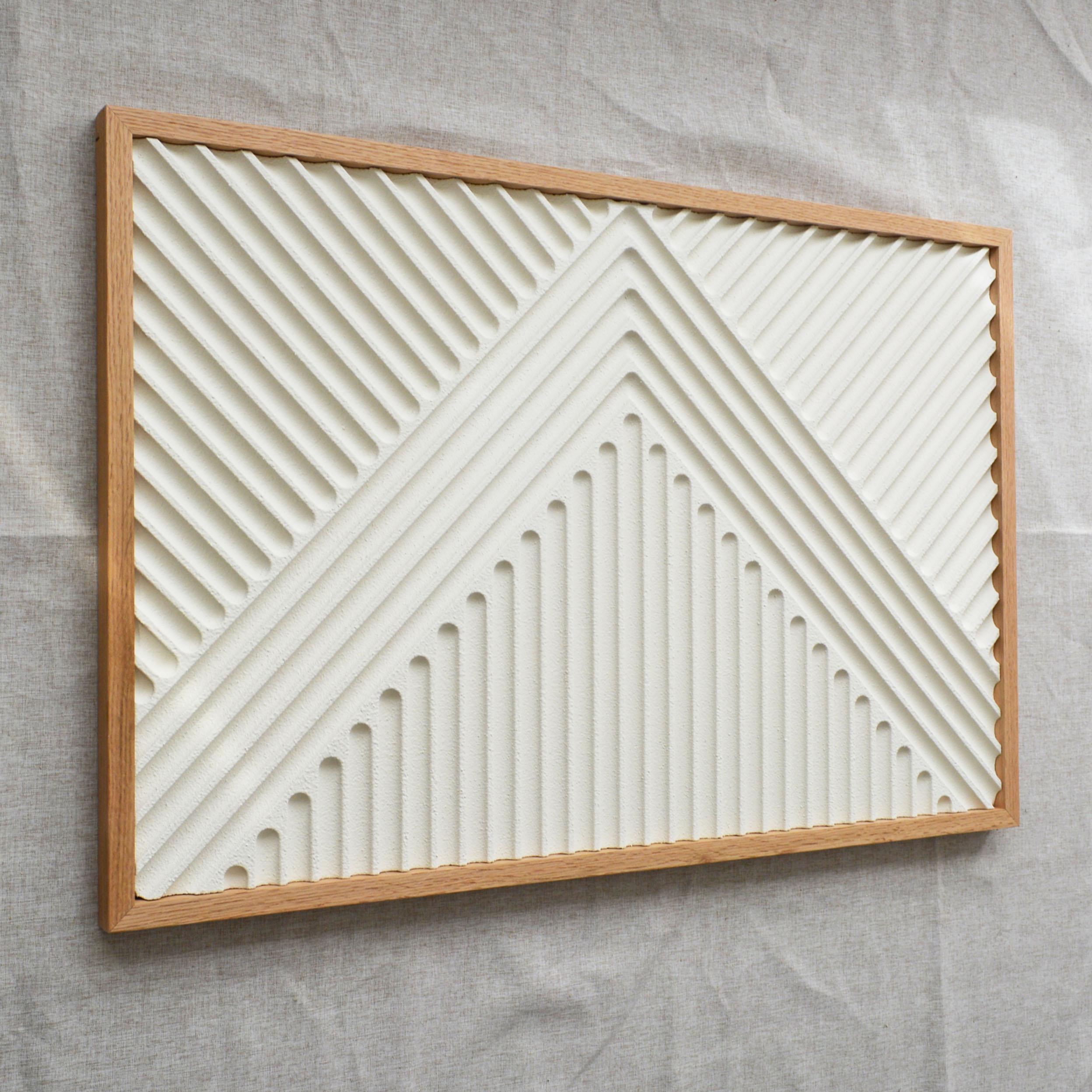 No. 04 Acoustic Diffuser Panel, Plaster Relief Art, Geometric Wall Art ...