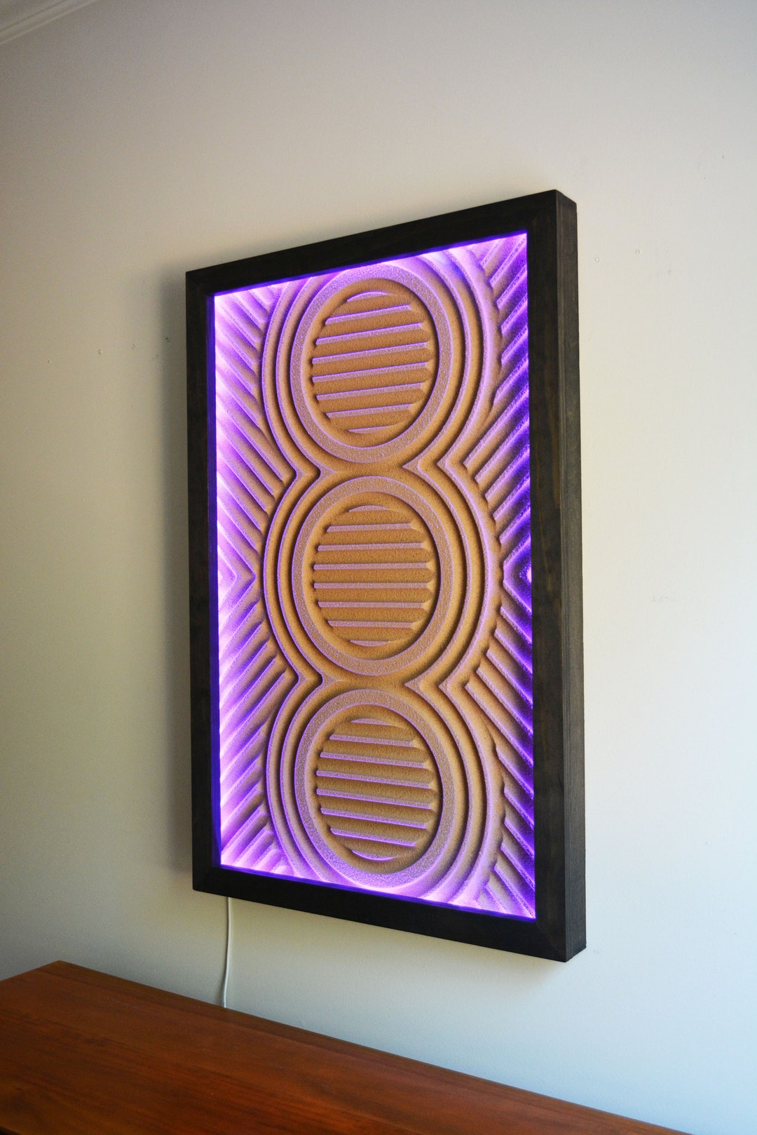 No 27 Acoustic Diffuser Panel Led Wall Art Geometric Wall Art Wabi