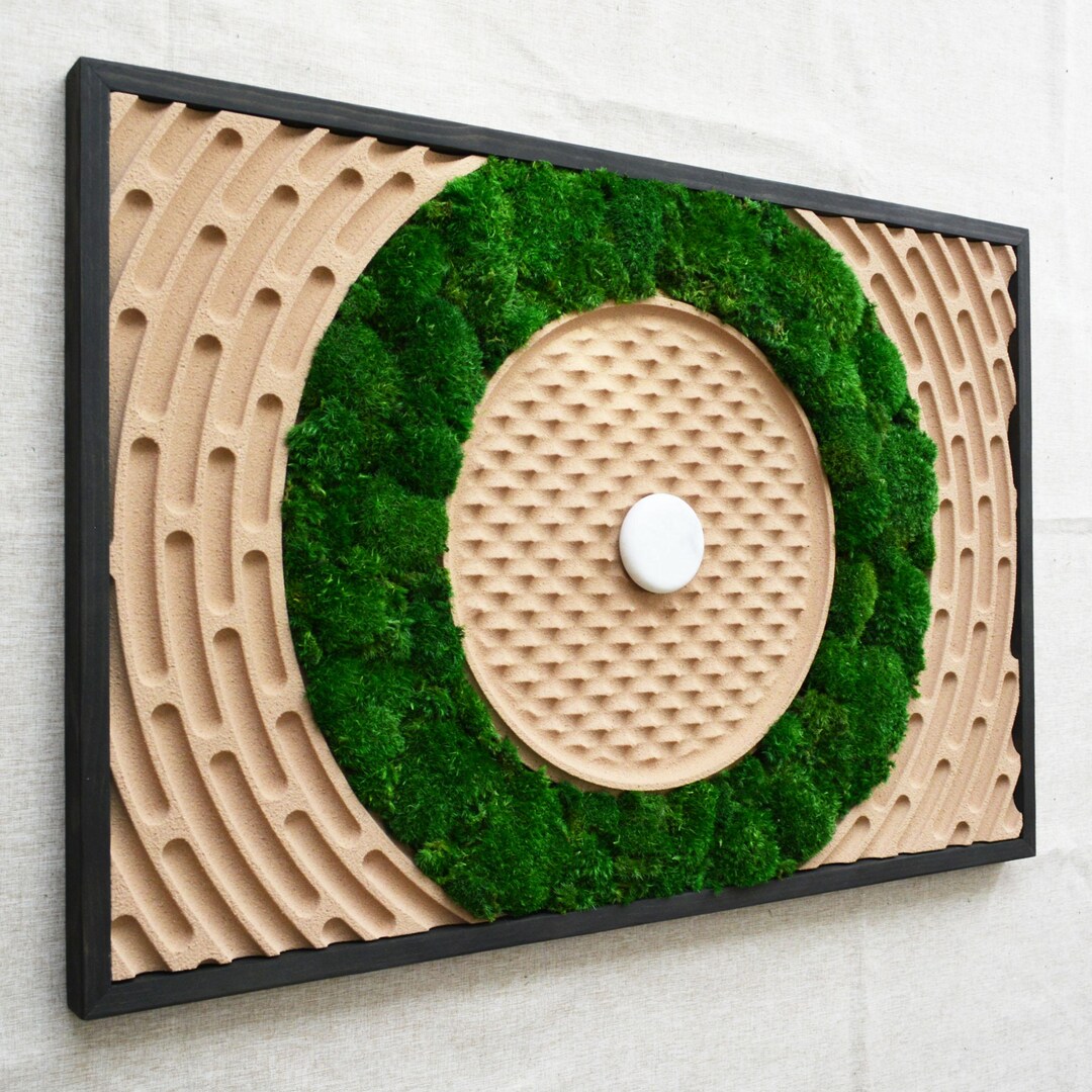 No. 61 Moss Zen Garden, Moss Sand Garden, Moss Wabi-sabi Decor, Moss ...