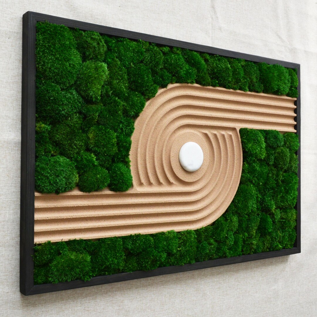 No. 55 Moss Zen Garden, Moss Sand Garden, Moss Wabi-sabi Decor, Moss ...