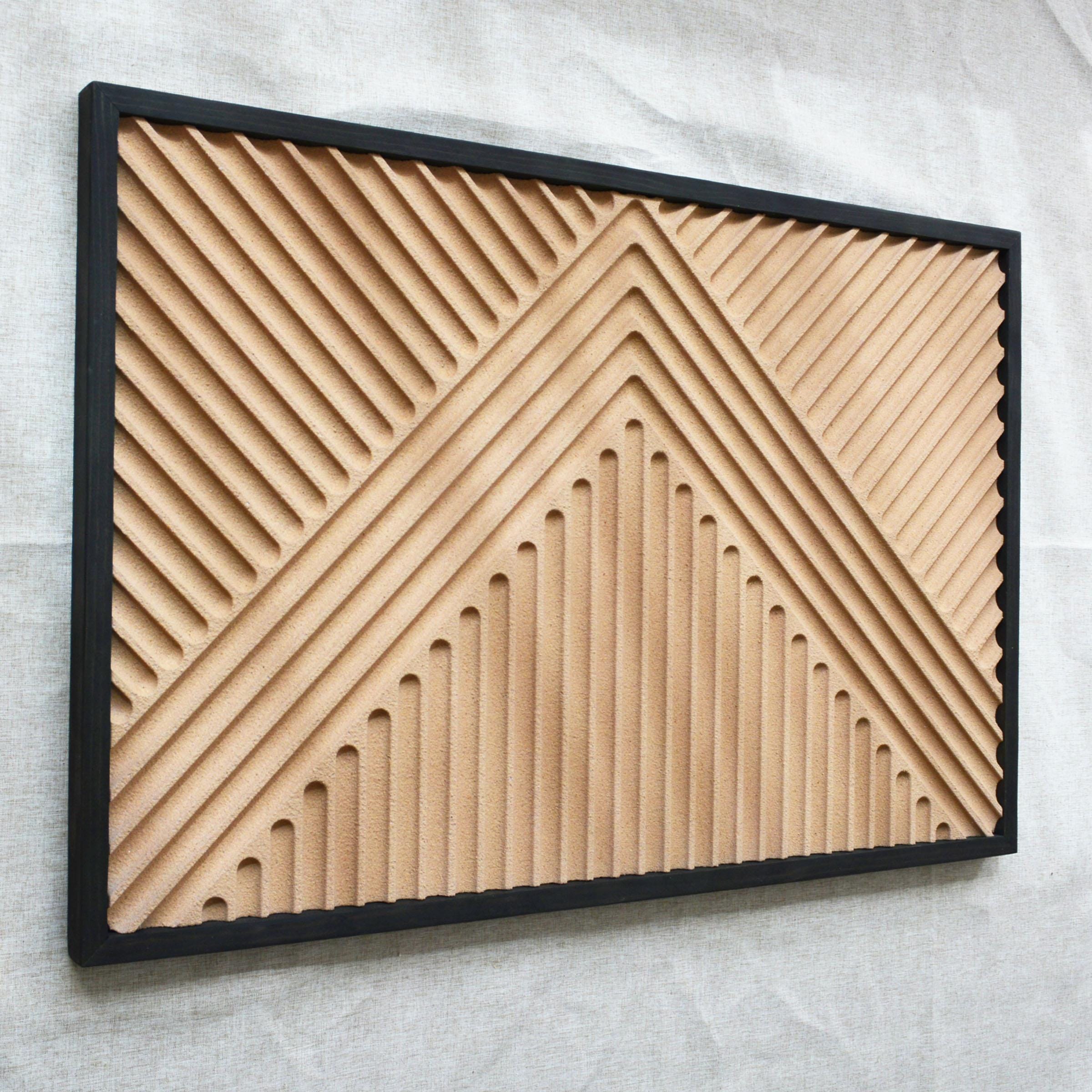No. 04 Acoustic Diffuser Panel, Plaster Relief Art, Geometric Wall Art ...