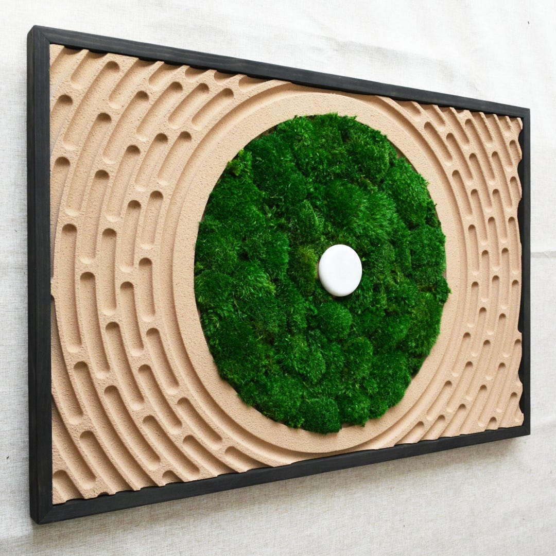 No. 45 Moss Zen Garden, Moss Sand Garden, Moss Wabi-sabi Decor, Moss ...