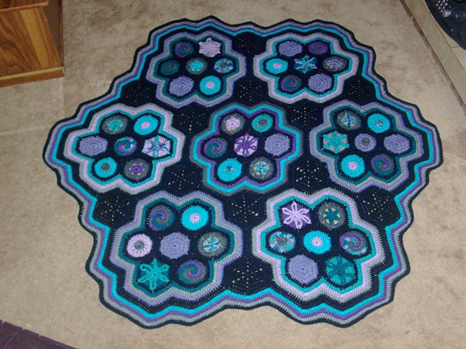 Hexaghan Unique Crocheted Afghan Pattern. Fun to Make. - Etsy