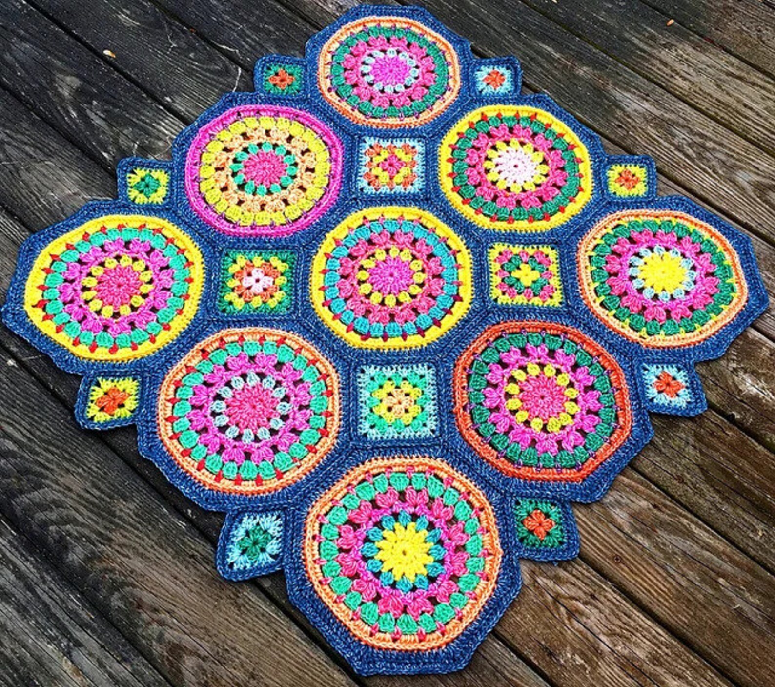 Gothic Windows Throw Blanket Crochet Pattern Afghan Julie Yeager Granny ...
