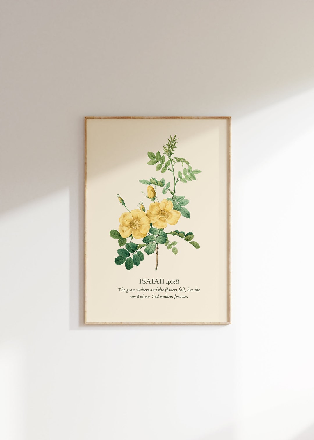 Isaiah 40:8 | Word of God Endures Forever Botanical Floral Antique ...