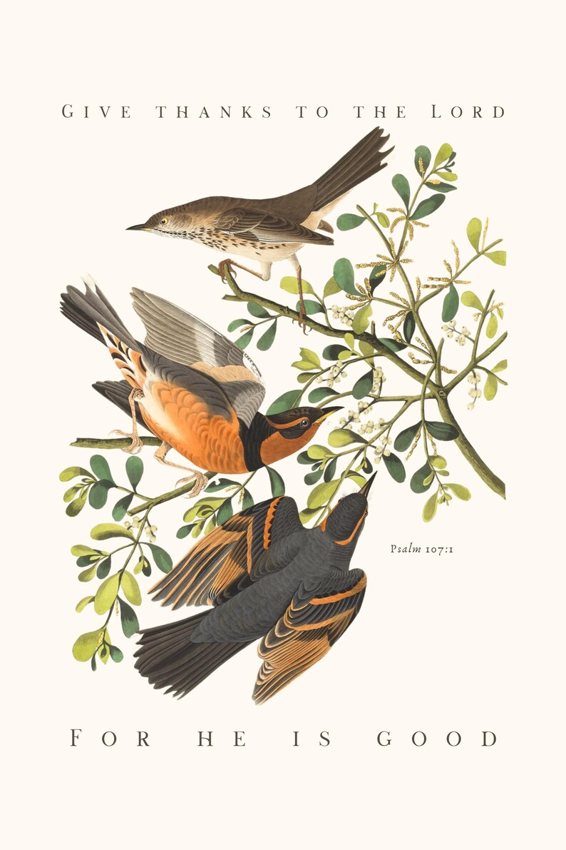 Psalm 107:1 | Give Thanks to the Lord for He is Good Vintage Scripture ...