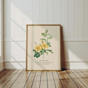 Isaiah 40:8 | Word of God Endures Forever Botanical Floral Antique ...