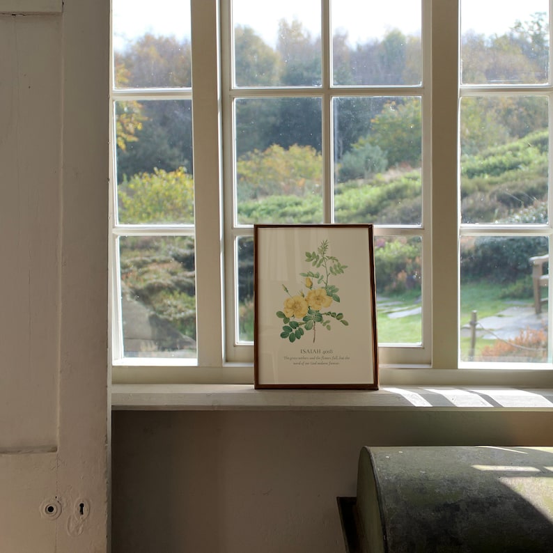 Isaiah 40:8 Word of God Endures Forever Botanical Floral Antique Bible ...