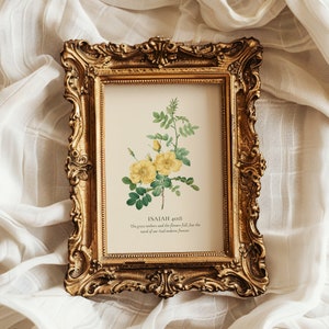 Isaiah 40:8 | Word of God Endures Forever Botanical Floral Antique ...