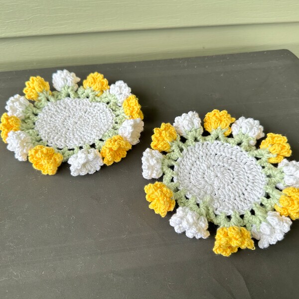 Crochet Flower Coaster - Etsy