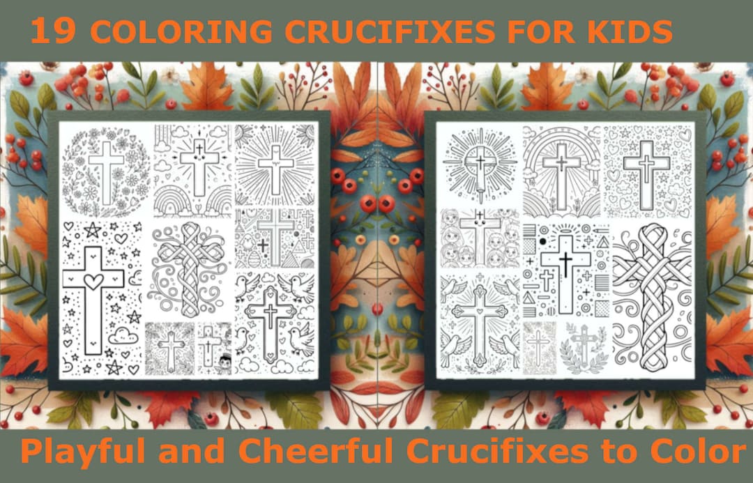 Coloring Crucifix for Kids, Crucifix to Color, Playful and Cheerful ...