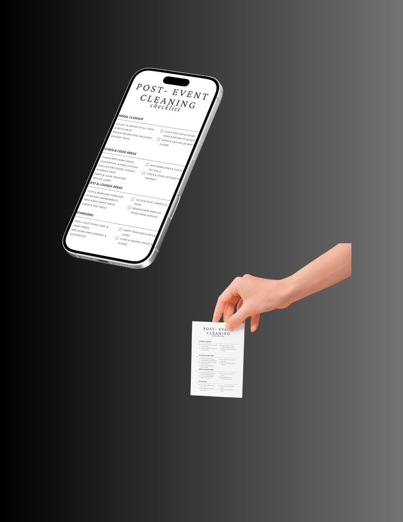Post-event Cleaning Checklist | Printable Event Cleanup Planner ...