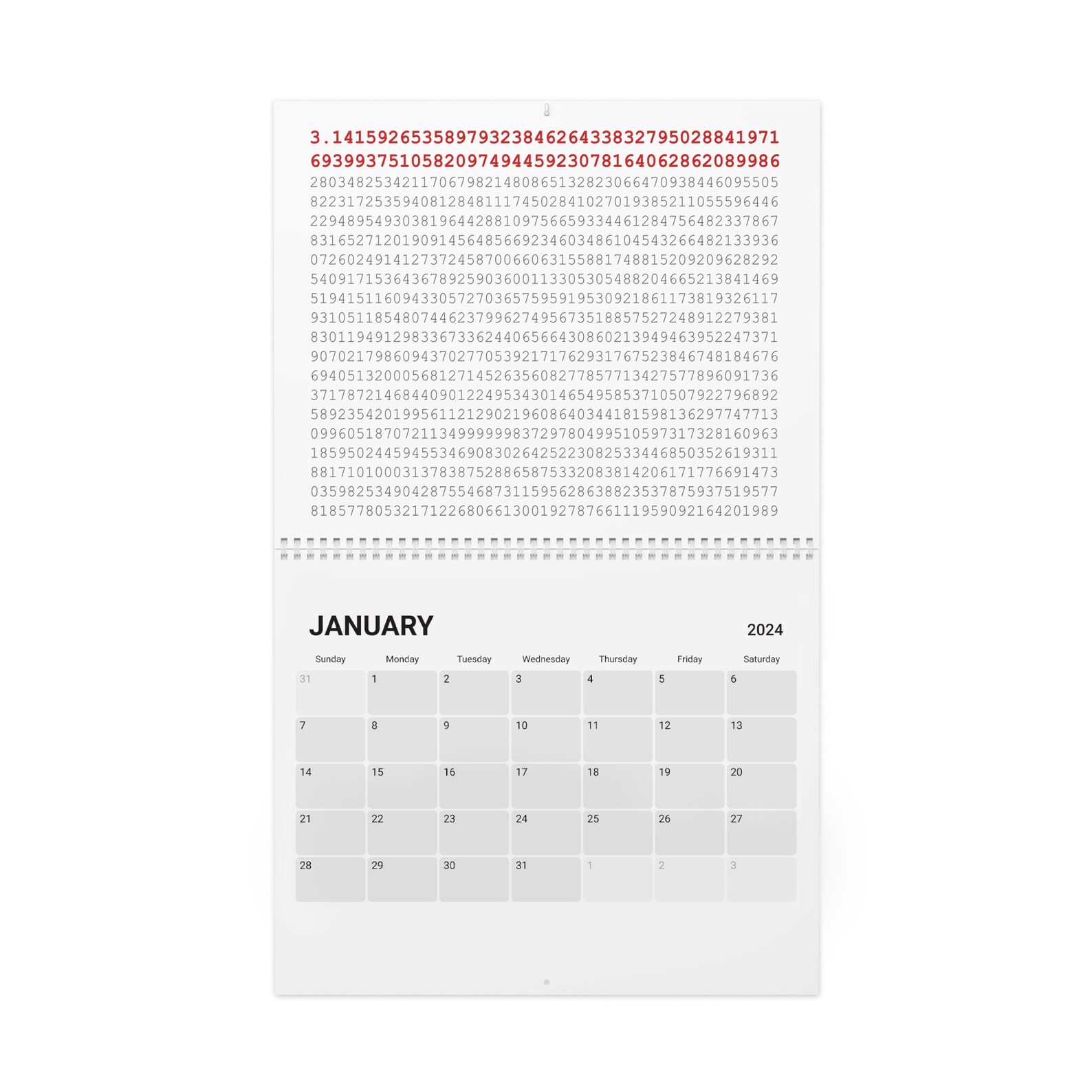Learn 1000 Digits of Pi in a Year Calendar 2024 - Etsy