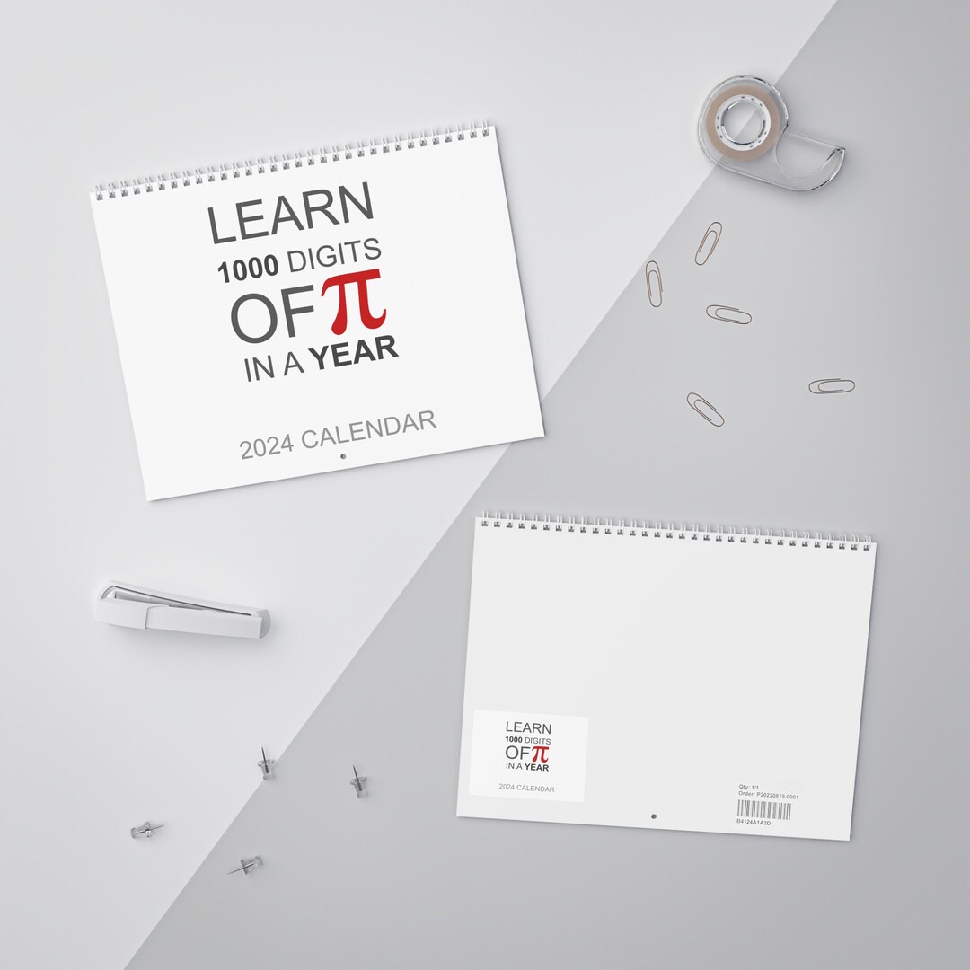 Learn 1000 Digits of Pi in a Year Calendar 2024 - Etsy