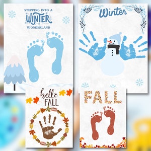 Kids Handprint and Footprint Craft Bundle, Art Activity Bundle, Summer ...