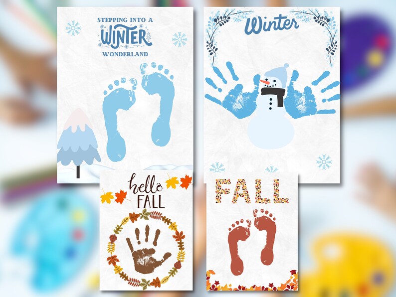 Kids Handprint and Footprint Craft Bundle, Art Activity Bundle, Summer ...