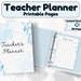 Teacher Planner, Spiral or Binder Printable Teacher Bundle, Lesson Plan ...