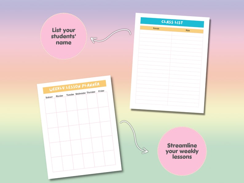 Teacher Planner Printable: Lesson Plan & Classroom Organizer (digital ...