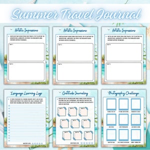Printable Summer Travel Journal INSTANT DOWNLOAD - Etsy