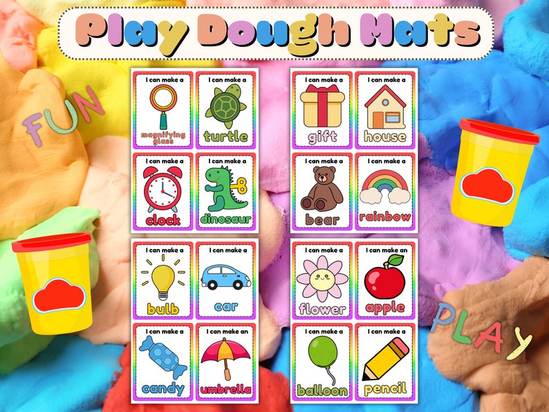Play Dough Mats: Fine Motor Skills Activity (PDF Download) - Etsy