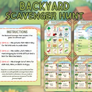 Backyard Scavenger Hunt for Kids, Scavenger Hunt Party Game, Outdoor ...